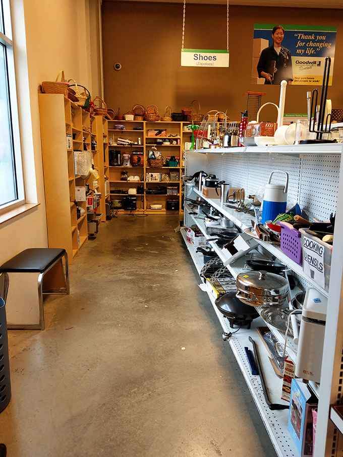 Kitchen gadgets galore! From barely-used bread makers to vintage cast iron, this aisle is a cook's playground of affordable possibilities.