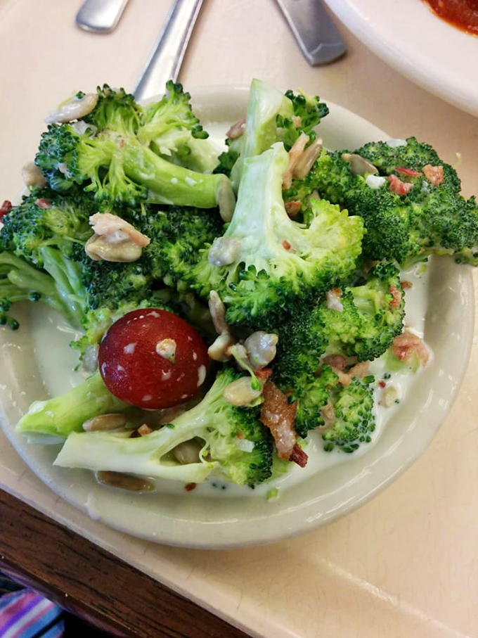 Even the broccoli salad gets the star treatment here&mdash;crisp, colorful, and proving vegetables can be more than just an obligation.