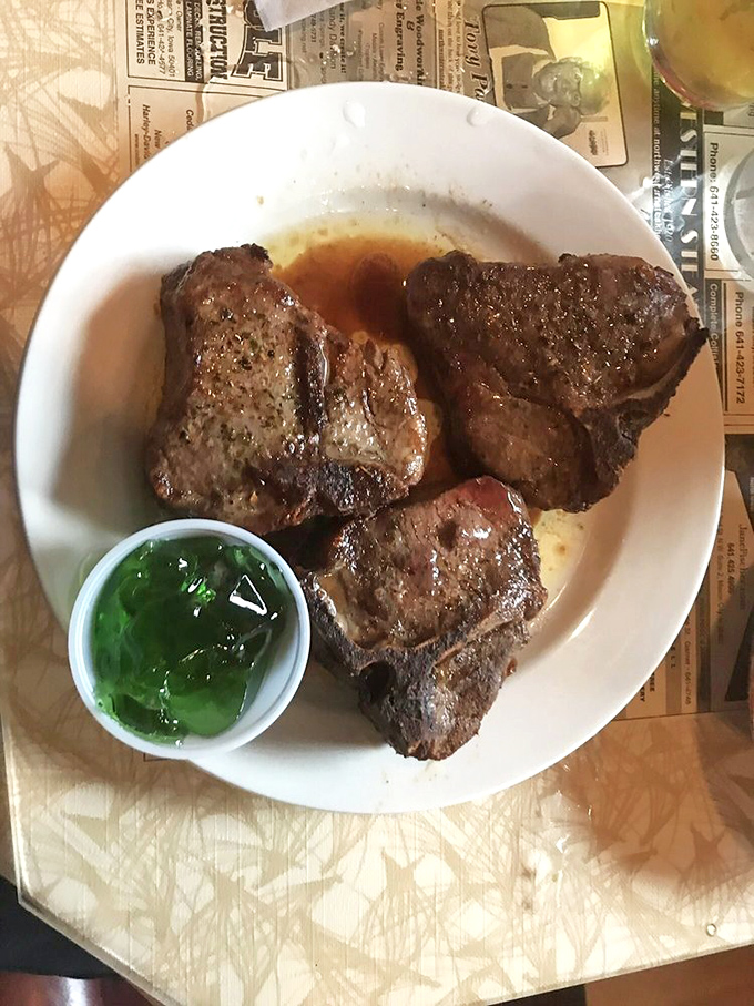 Lamb chops with a side of mint jelly&mdash;a classic pairing that reminds you some culinary traditions endure for good reason. Simple, honest food done right.