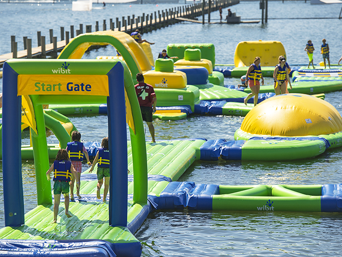 The Start Gate—where aquatic dreams begin and dry clothes end. Like the starting line of a marathon, but with significantly more splashing.