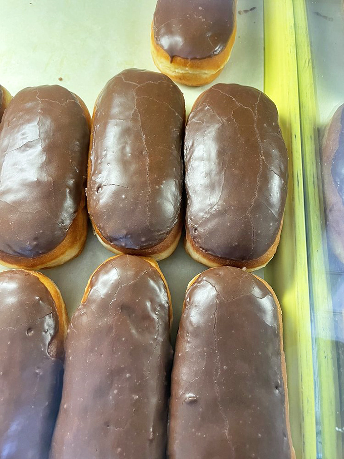 Chocolate-dipped Long Johns: when a regular donut just isn't enough. These are the Lincoln Town Cars of the pastry world&mdash;luxurious and substantial.