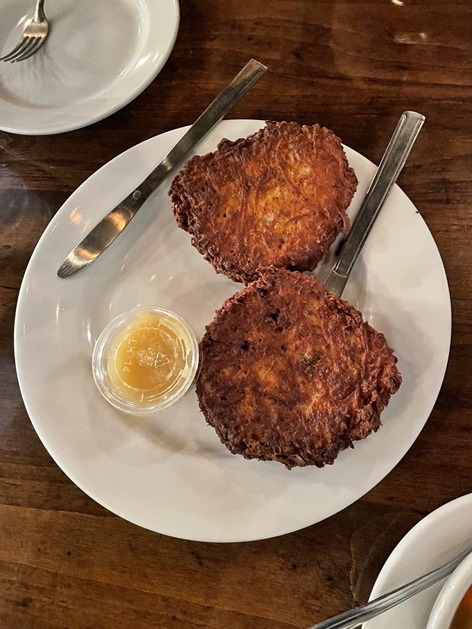 Golden-brown potato pancakes that would make your bubbe proud. Crispy edges giving way to tender centers&mdash;the textural equivalent of a standing ovation.
