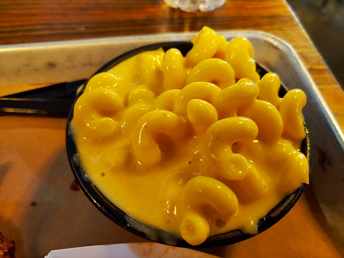 Mac and cheese so gloriously yellow and creamy it should have its own Instagram account.