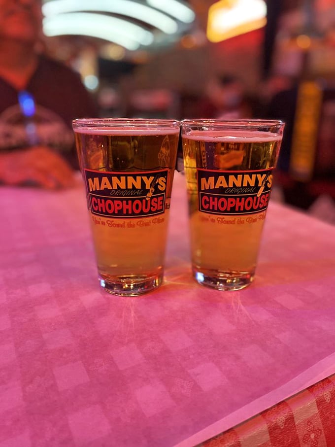 When beer glasses proudly display the restaurant's logo, you know you're not just having a drink—you're having an experience.
