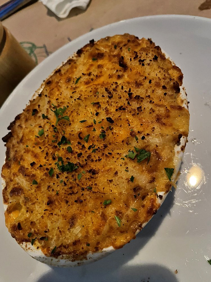 Golden-topped and perfectly broiled, this dish isn't just comfort food—it's a warm hug from the Atlantic. Seafood casserole done right never disappoints.