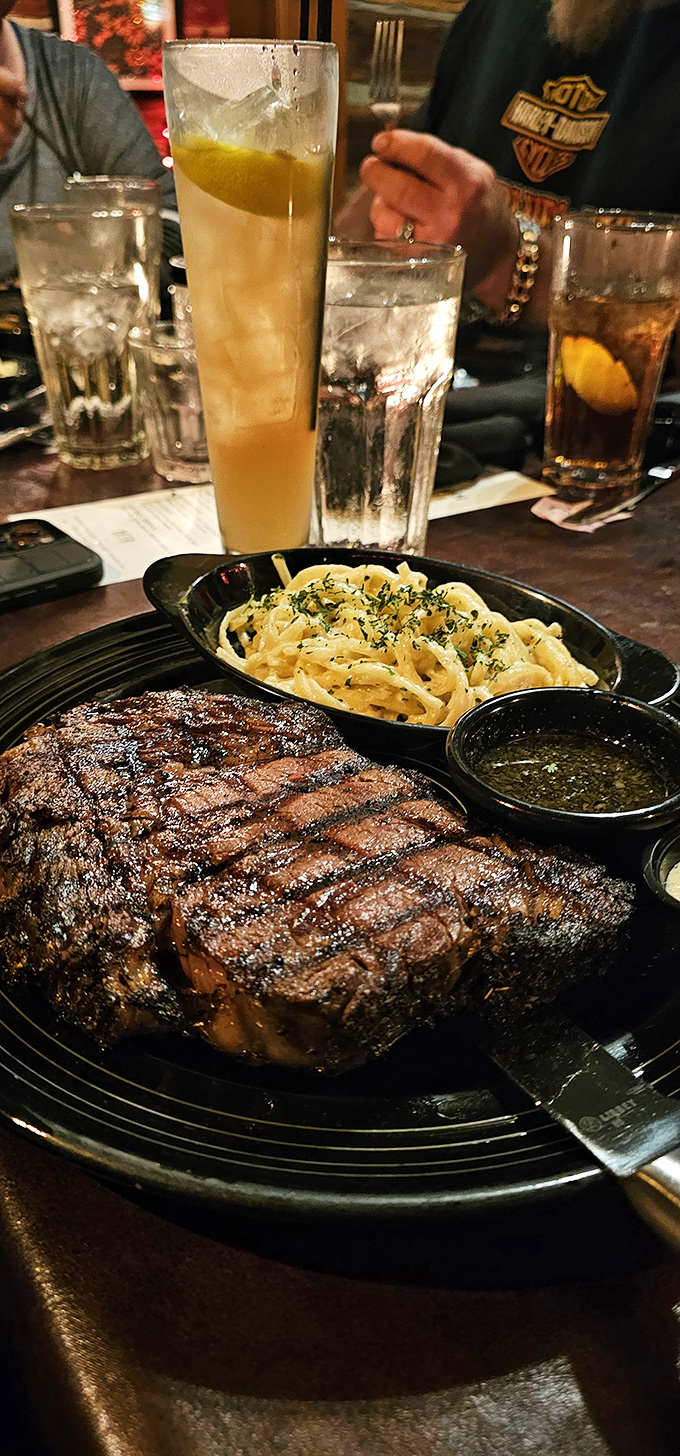 That New York Strip with creamy pasta is the dinner equivalent of finding out your hotel room got upgraded to a suite. Pure luxury.
