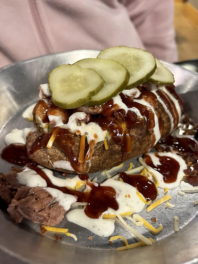 The loaded baked potato that dreams are made of. When a humble spud meets barbecue royalty, magic happens on the plate.