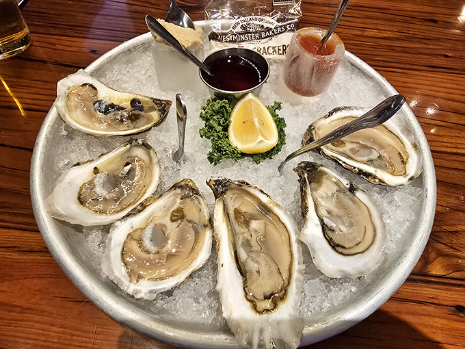 Ocean treasures on ice&mdash;these oysters aren't just fresh, they're practically still gossiping about happenings in the Atlantic. Sea-to-table perfection.