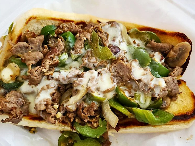 The Philly cheesesteak that would make Philadelphia nervous. Tender beef, melted cheese, and peppers in perfect harmony.