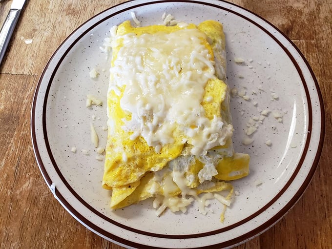 The Philly omelet brings a taste of Pennsylvania to West Virginia&mdash;cheese melting into every crevice like it's found its forever home.
