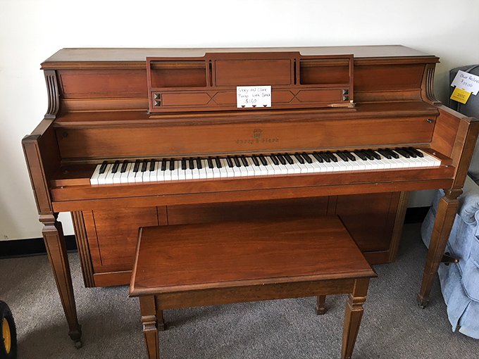 A stately piano awaits its next musician. Someone's abandoned symphony could become your family's new heirloom—at a price that won't require a second mortgage.
