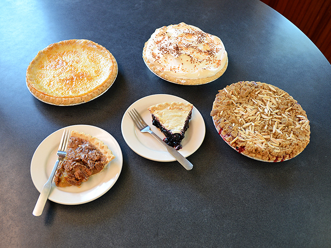The United Nations of pie possibilities. This spread makes choosing just one flavor the hardest decision you'll make all week.