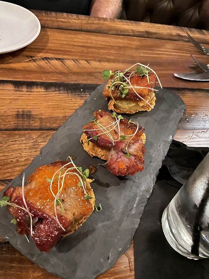 Pork belly meets pimento cheese in a flavor explosion! It's like the Avengers of appetizers - individually awesome, unstoppable together.