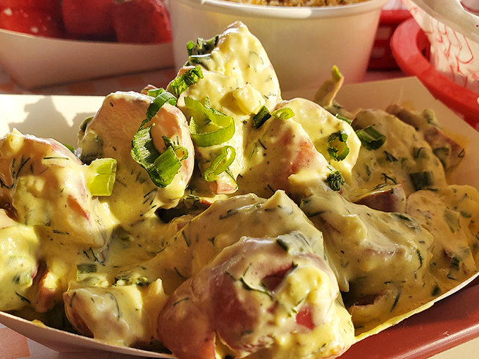 Not your standard mayo-drenched potato salad. These herb-flecked potatoes have been to culinary finishing school and graduated with honors.