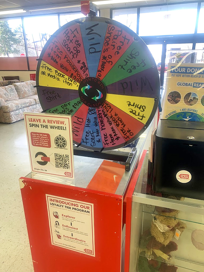 Spin the wheel of thrift fortune! SuperThrift's loyalty program adds a game show element to your secondhand shopping adventure.