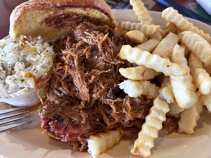 Pulled pork that's spent so much time getting acquainted with smoke and spice, it's practically giving a master class in barbecue perfection.