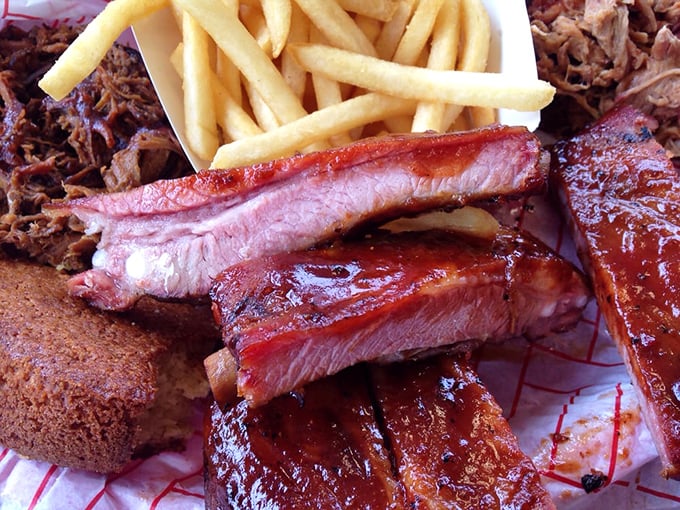 Ribs that make you forget table manners exist. That smoke ring is the barbecue equivalent of a Rolex&mdash;a sign of quality that can't be faked.