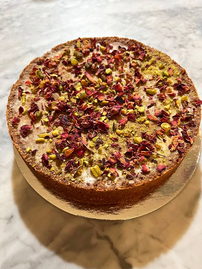The Rose Pistachio Torte looks like something Cleopatra would have served at palace feasts&mdash;fragrant, exotic, and worthy of royalty.