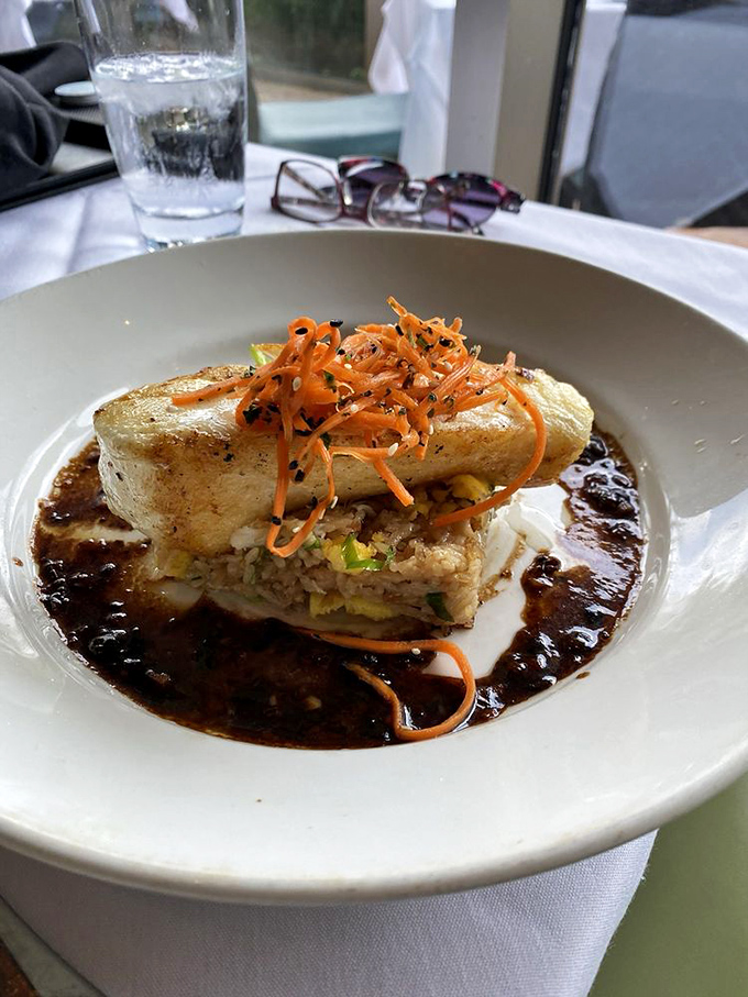 Not all treasures in Florida require a metal detector. This sea bass perched atop risotto proves there's life beyond beef.
