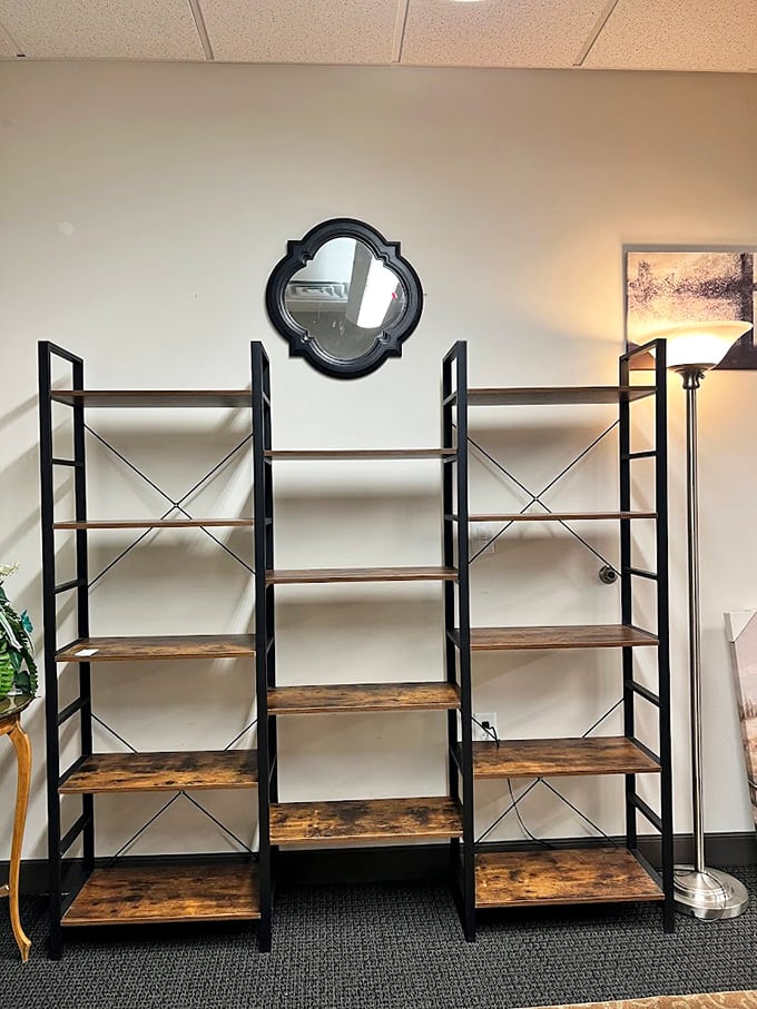 Industrial-chic shelving that would cost a fortune new. Perfect for displaying your collection of books you'll definitely read... someday.