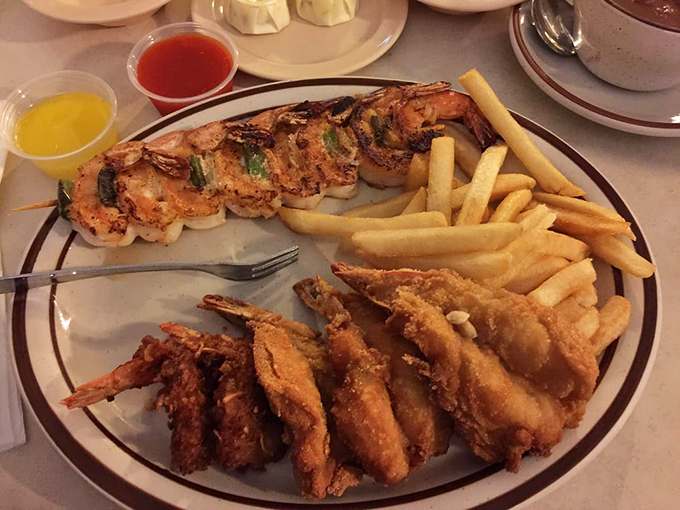 The seafood sampler that answers life's eternal question: "Why choose one when you can have it all?" Grilled, fried, and fantastic.