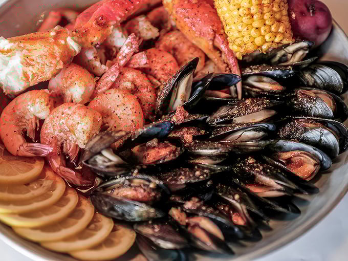 This seafood medley is like an underwater orchestra where every shellfish plays its part perfectly in harmony.
