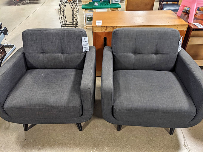 Mid-century modern meets bargain hunter's dream in these twin armchairs&mdash;proof that great design doesn't require a trust fund or interior decorator.