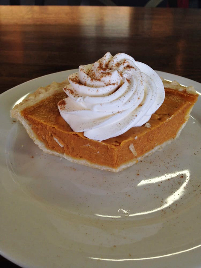 Pumpkin pie with a cloud of whipped cream that makes you realize some classics become classics for very good reasons.