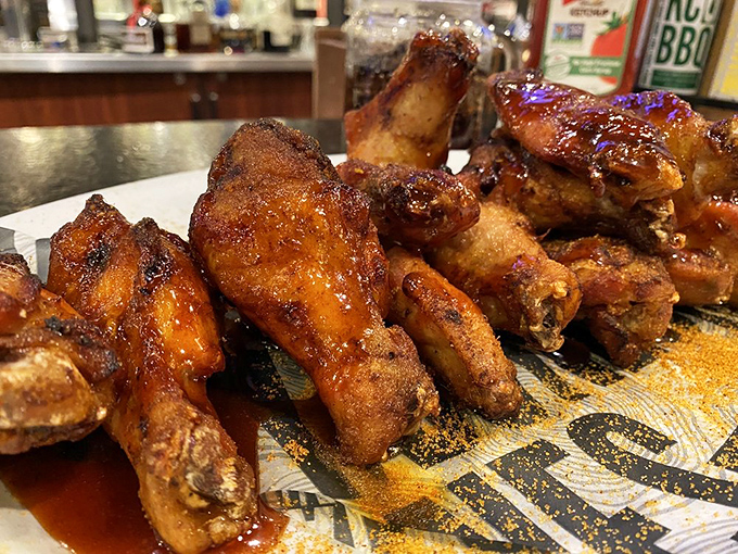 These wings didn't just get smoked, they got the full spa treatment—rubbed, smoked, and glazed until they reached crispy-juicy nirvana.