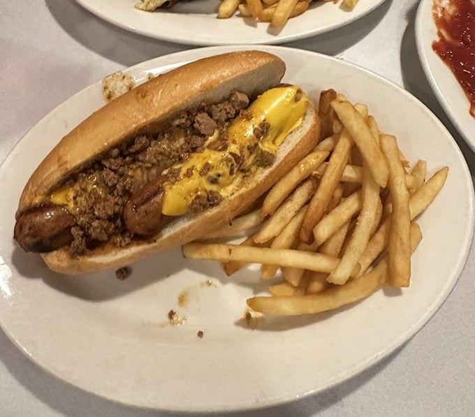The Smokey Mountain Char Dog laughs at minimalism with its pile of chili and cheese&mdash;a glorious mess that requires both napkins and commitment.