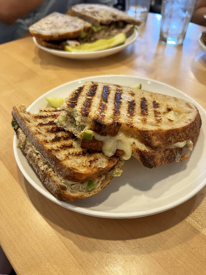 Grilled perfection that makes tuna melts an art form. That pickle isn't just garnish&mdash;it's the perfect palate cleanser.