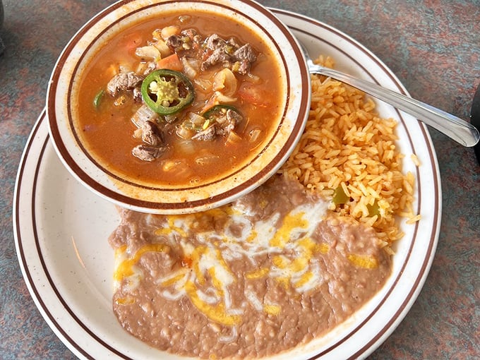 This hearty steak ranchero soup with its floating jalapeño life raft is the kind of dish that makes you reconsider your relationship with broth.