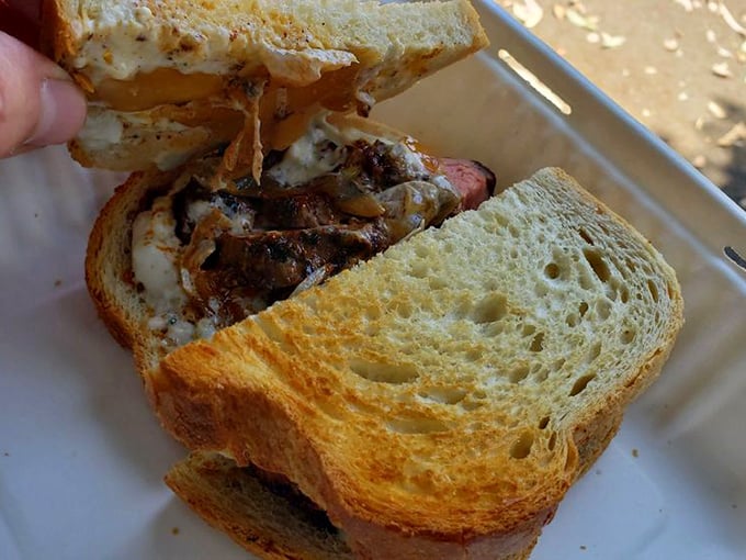 When a sandwich requires this much structural integrity, you know you're in for something special. Bread as golden as a California sunset.