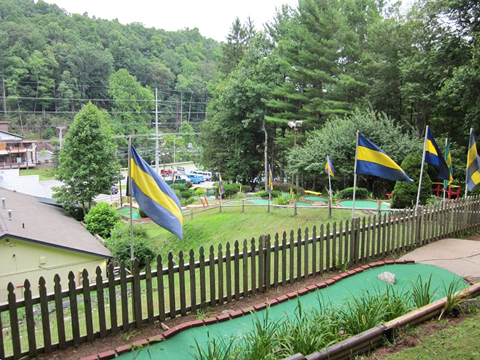 Mini-golf in the mountains: where your putt faces more obstacles than just windmills&mdash;like the distraction of those stunning Blue Ridge views.