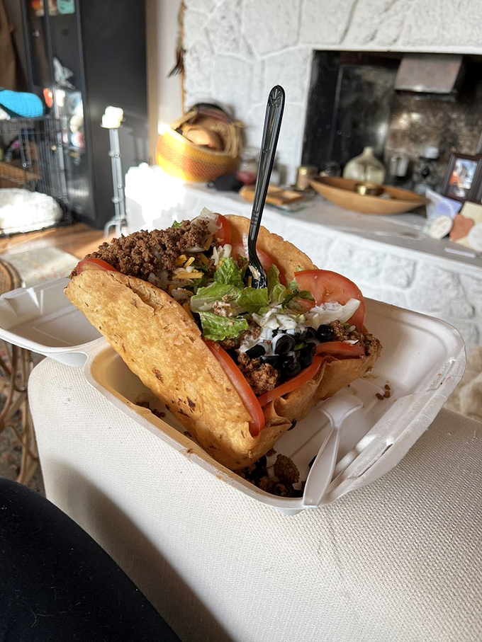 Not just a taco salad—it's a crunchy, edible bowl of joy where ground beef and fresh veggies throw the fiesta of the century.