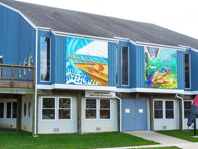 The Maritime Museum's colorful murals tell water stories before you even step inside. Like finding an illustrated storybook on the waterfront.