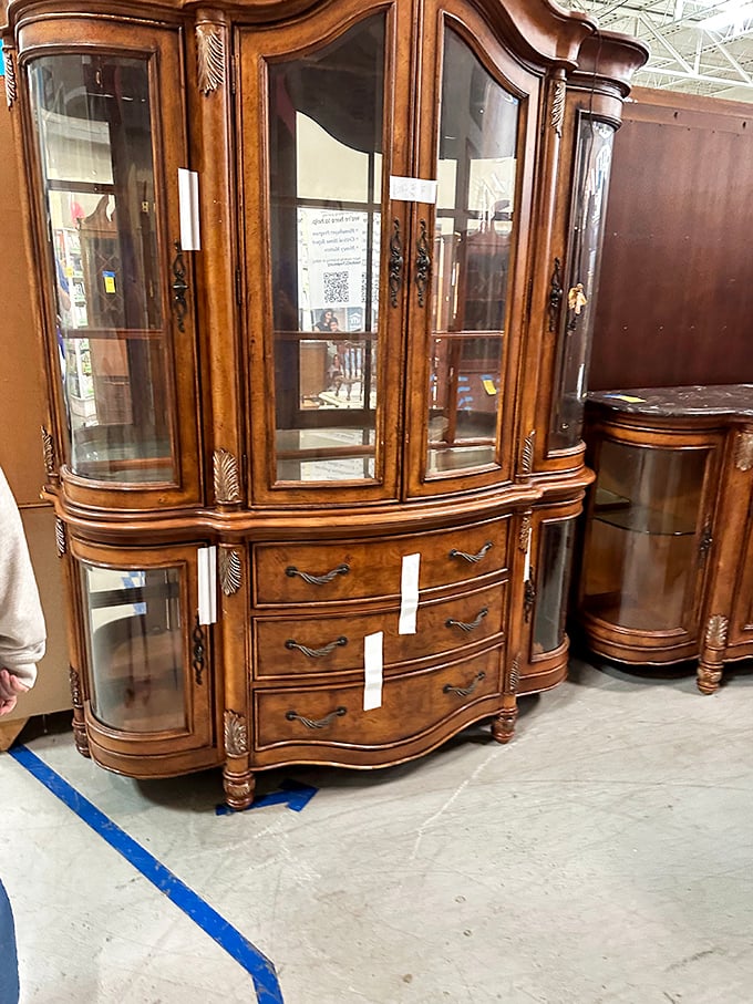 Not just any china cabinet &ndash; this curved beauty has witnessed decades of family dinners and is ready for an encore performance.