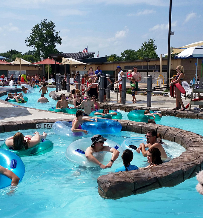 The lazy river &ndash; nature's way of saying "you deserve to float aimlessly while contemplating absolutely nothing." Inner tube diplomacy at its finest.