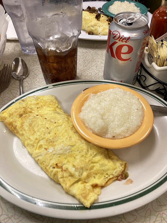 When your Diet Coke arrives alongside an omelet this perfect, you've achieved that delicate balance nutritionists call "living your best life."