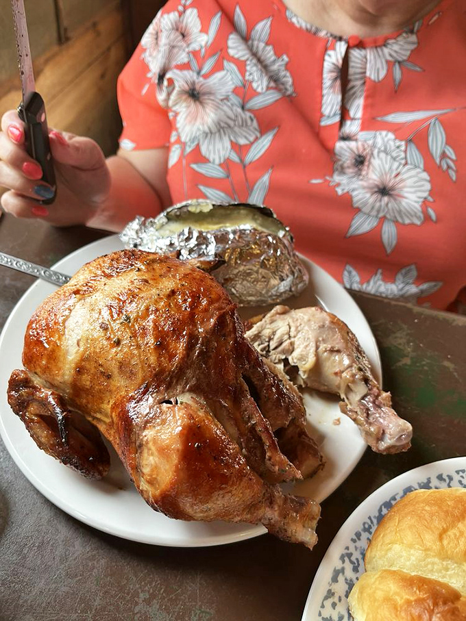 When your meal requires its own zip code: the legendary Cowboy Dinner Tree steak and chicken, served with zero pretension and maximum impact.