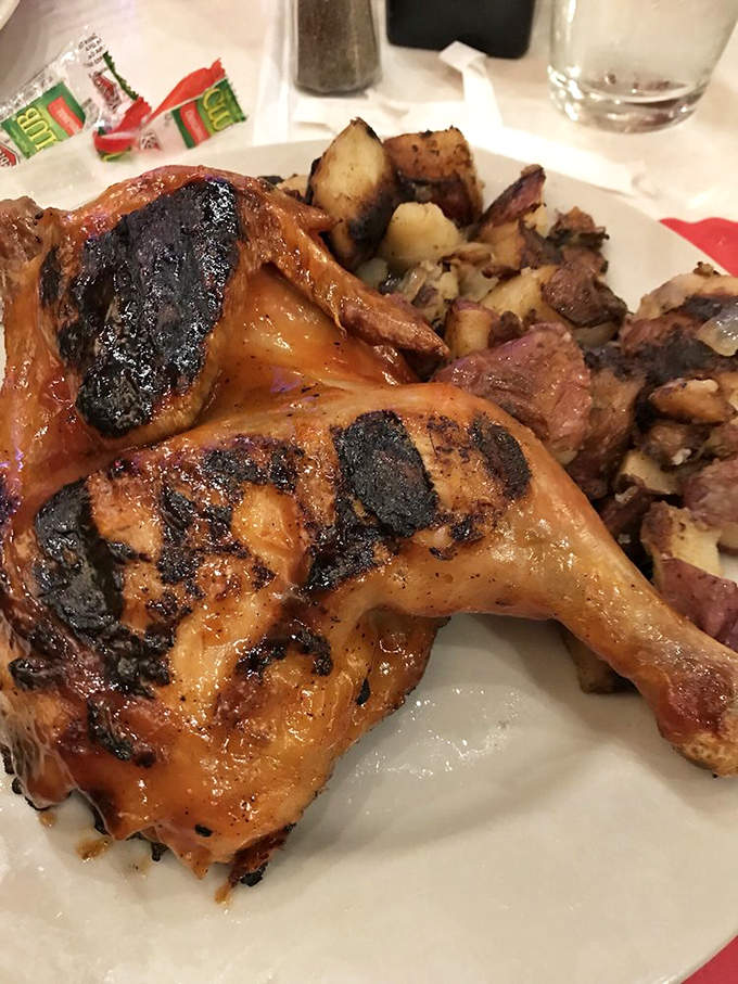 This chicken didn't just meet fire&mdash;they had a meaningful relationship. The char marks tell stories of flavor transformation.