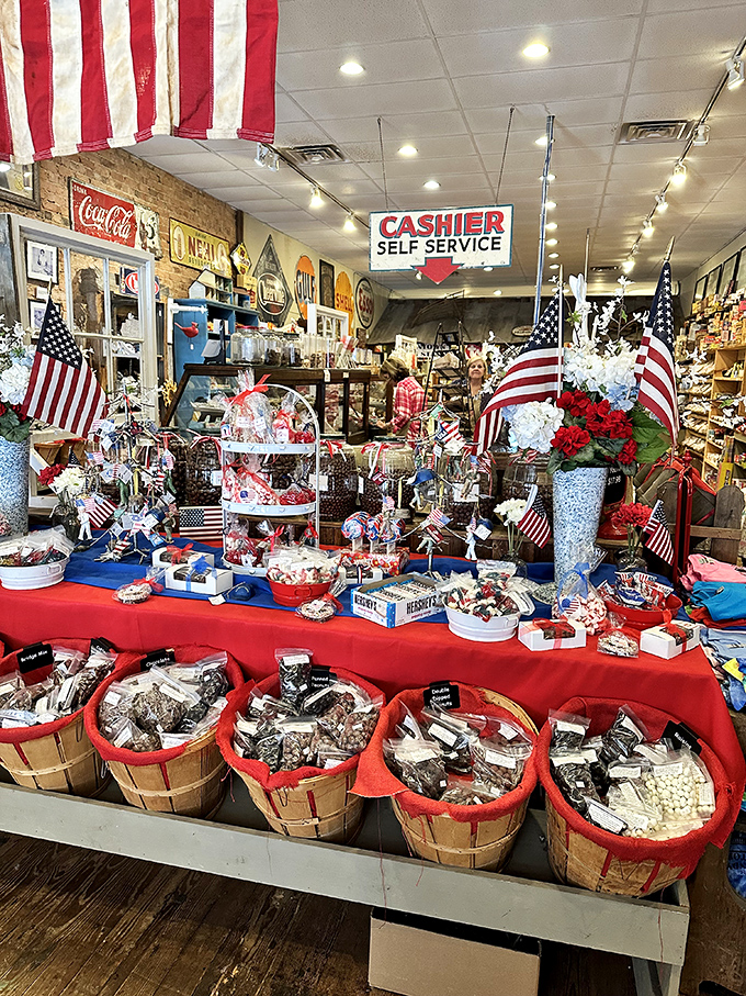 A patriotic display that celebrates America's sweet freedom of choice &ndash; from sea to shining sea of chocolate-covered everything.