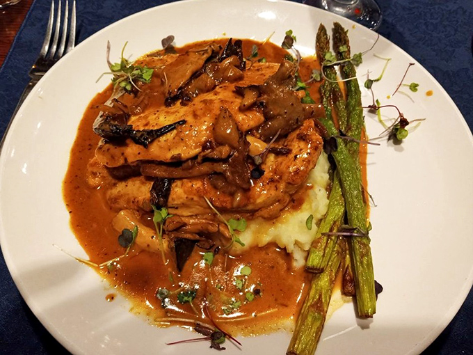 Chicken Marsala elevated from "Italian restaurant staple" to "why am I taking a picture instead of eating this immediately?" The mushroom sauce alone deserves its own fan club.
