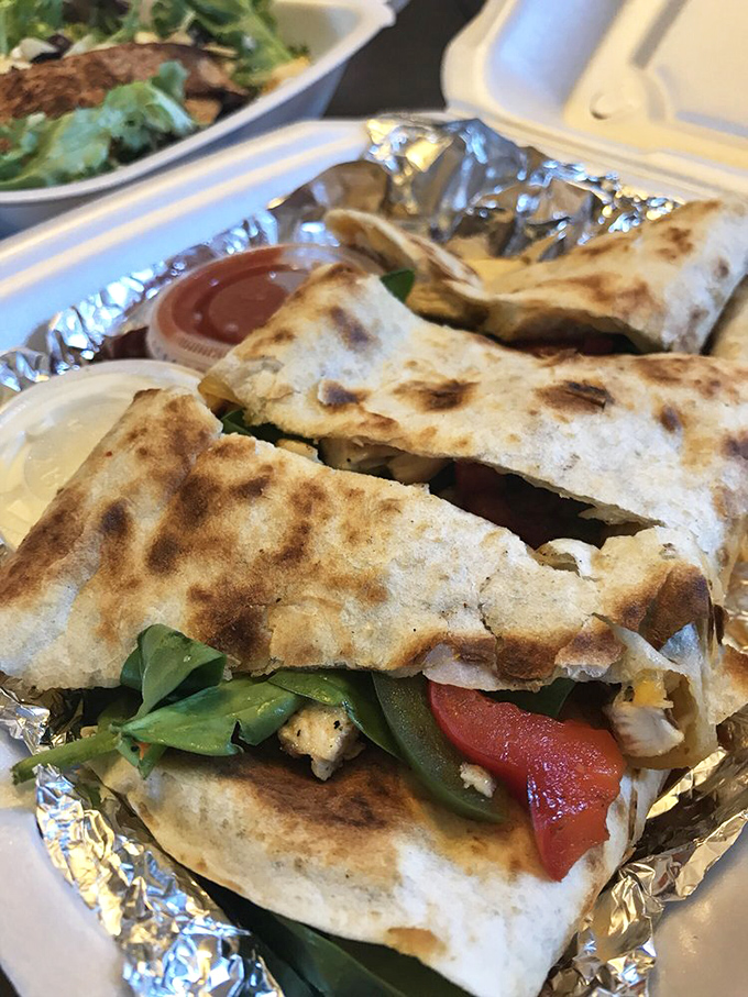 Whoever said "good things come in small packages" clearly had these quesadillas in mind—packed with veggies and melty cheese that stretches like the truth at a fishing derby.