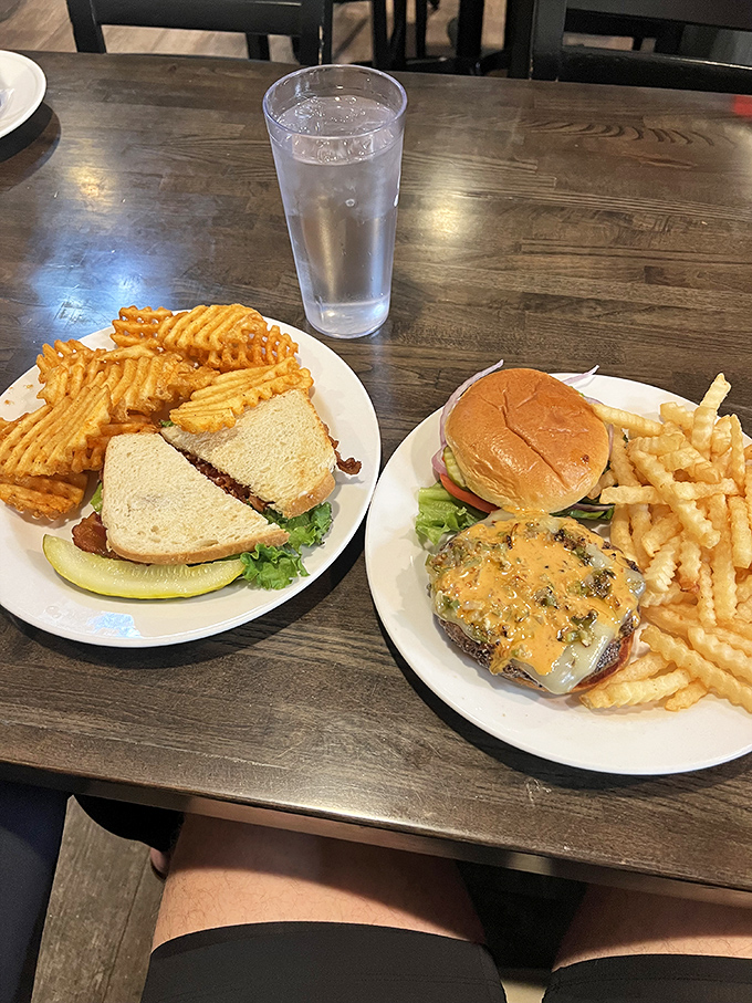 When lunch calls, this chicken sandwich answers with authority. Crispy fries with that distinctive waffle cut seal the deal.