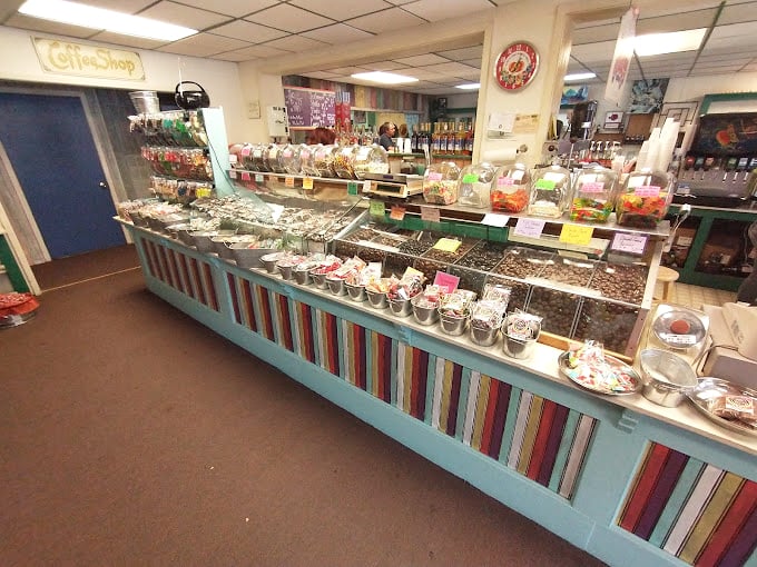 The chocolate display case – or as I call it, "Exhibit A" in the case for why elastic waistbands were invented.