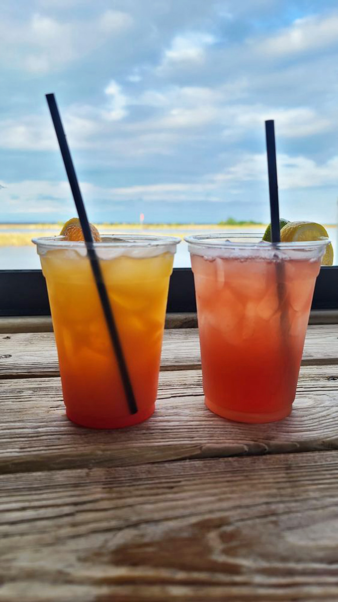 These aren't just cocktails—they're liquid postcards from paradise, best enjoyed while watching pelicans dive-bomb for their own dinner.