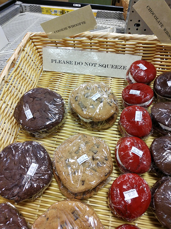 The "Please Do Not Squeeze" sign is the bakery equivalent of "Don't feed the bears"&mdash;sound advice that's surprisingly difficult to follow.