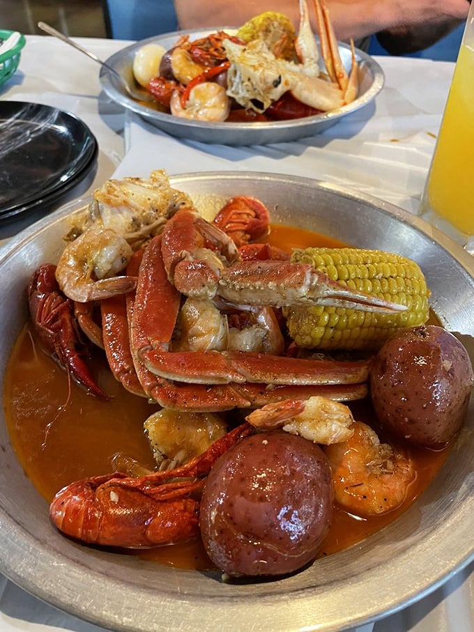 This seafood boil is what happens when crabs, shrimp, corn, and potatoes decide to throw the most delicious pool party imaginable.