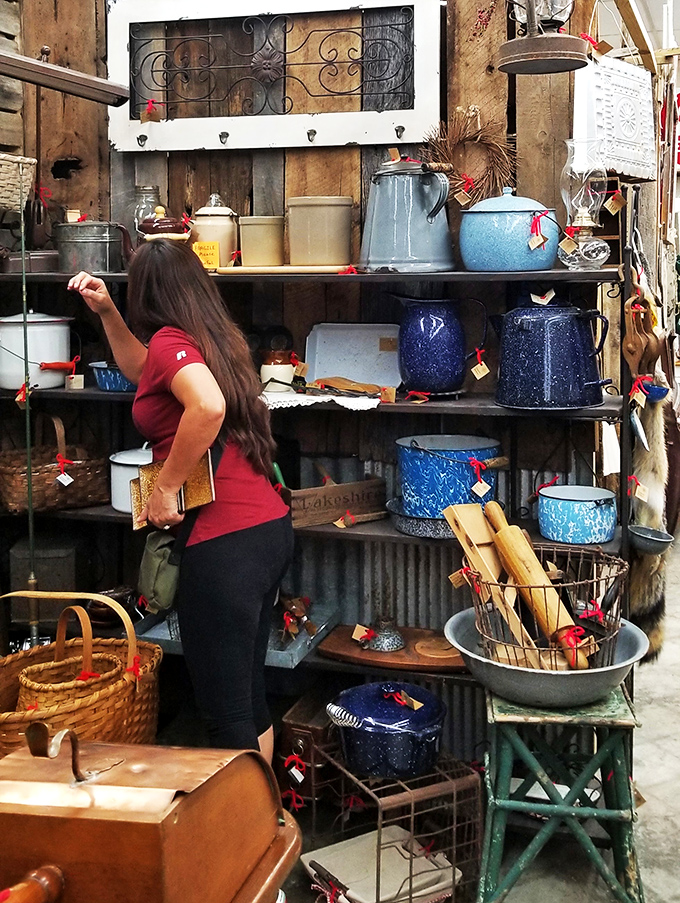 The blue enamelware collection&mdash;kitchen workhorses from an era when cooking wasn't just about following TikTok recipes.